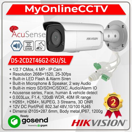 Promo DS-2CD2T46G2-ISU/SL IP Camera CCTV Hikvision 4MP Audio Alarm ...