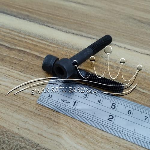 Jual BAUT L M8X50 BAJA PANJANG 5CM BAUD L BAJA M8 X 50 HALF DRAT HITAM ...