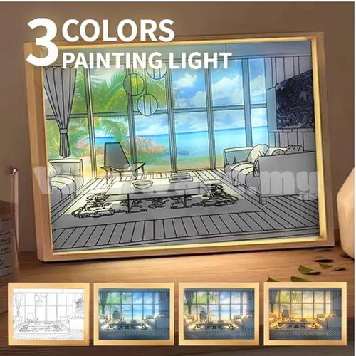 Jual LED Painting Night Light Lukisan Lampu Meja Aesthetic Desk Setup ...
