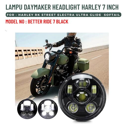 Jual LAMPU DAYMAKER HEADLIGHT 7 INC HARLEY TOURING SOFTAIL BETTER RIDE ...