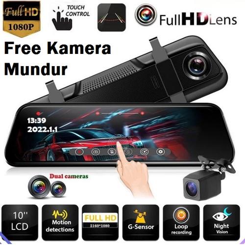 Jual DASHCAM kamera spion mobil DVR FULL TOUCH SCREEN 10" depan ...