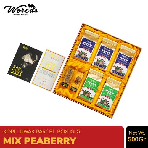 Promo WORCAS Kopi Luwak Liar Paket Isi 5 Mix Peaberry - Parcel Box ...