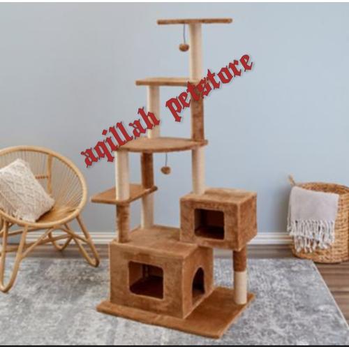 Jual Cat tree condo tiang garuk dan papan loncat kucing lengkap bola ...