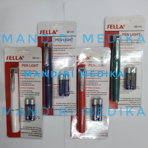 Jual Pen Light LED Sinar Putih Diagnostic Lamp Penlight Sella + Baterai ...