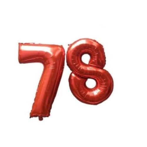 Jual Balon Foil Angka 78 Jumbo Size 100 cm Warna Merah HUT ...