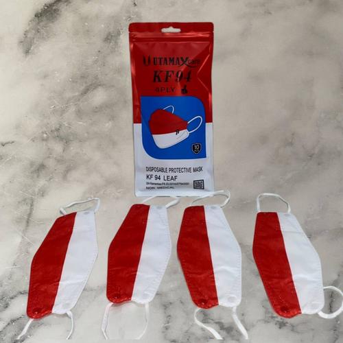 Jual MASKER KF94 MERAH PUTIH UTAMAX ISI 10 PCS DISPOSABLE MASK ...
