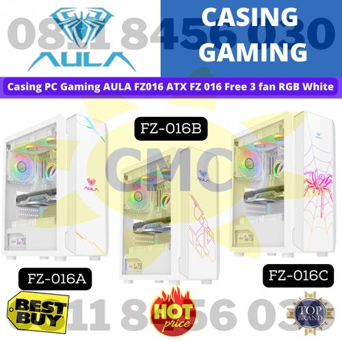 Jual Casing PC Gaming Case ATX AULA FZ016 FZ 016 Free 3 fan RGB White ...