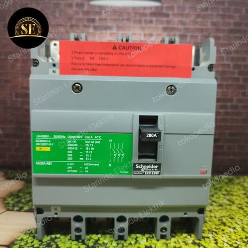 Jual MCCB / BREAKER SCHNEIDER EZC250F 4P 200A 18ka 4Pole EZC250F4200 ...