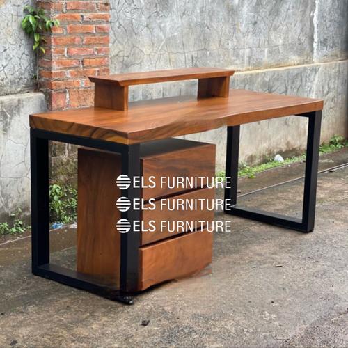 Jual MEJA BIRO KANTOR KAKI BESI KAYU SOLID MINIMALIS - Kab. Jepara ...