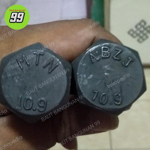 Jual baut mur baja TS 10.9 m24x140mm half drat / hex bolt nut m24x14cm - Jakarta Pusat - BAUT ...