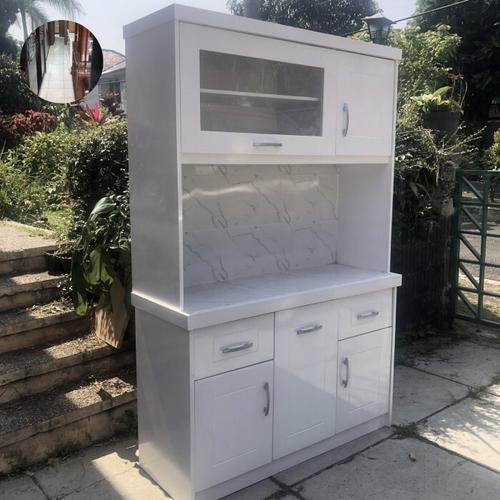 Jual Lemari Piring Kayu 3 Pintu Minimalis Putih / Lemari Sayur - Kota ...