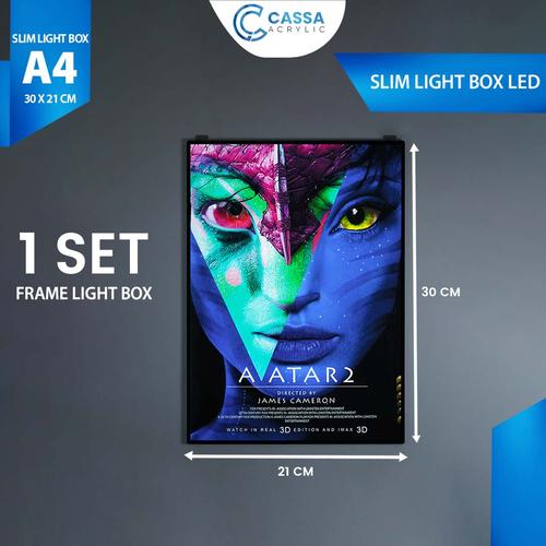 Promo Frame Display Poster Led Slim Light Box Lightpad - A4 - Bingkai ...