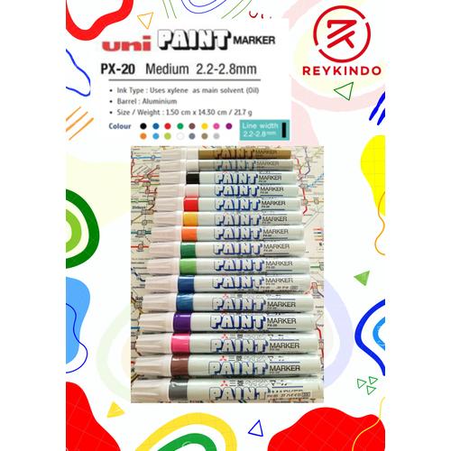 Jual Uni Mitsubishi Paint Marker PX-20 Spidol Cat Permanen Oil Based ...