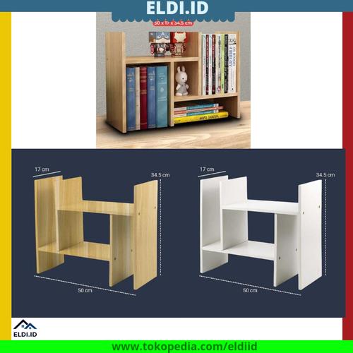Jual Rak Buku Minimalis Kayu Kecil Mini Meja Susun DIY Bookshelf Rack ...