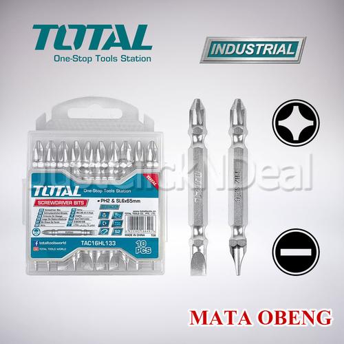 Jual TOTAL Mata Obeng Set 6 mm PH2 SL6 Heavy Duty Screwdriver Bits ...