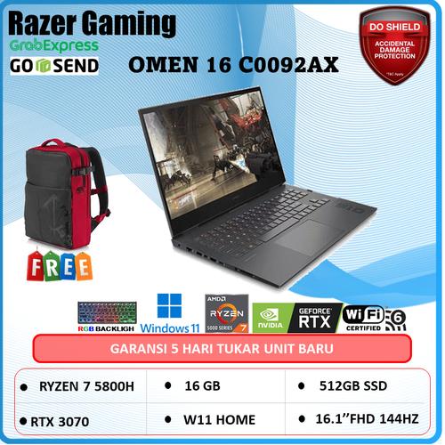Jual HP OMEN 16 C0092AX RYZEN 7 5800H 16GB 512SSD RTX3070 8GB W10+OHS ...