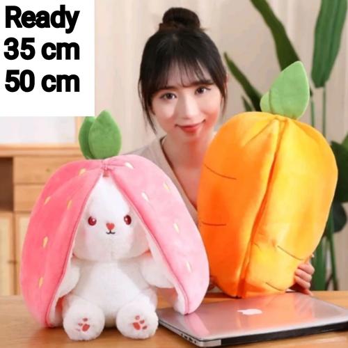 Promo Mainan 2 in 1 Boneka Rabbit Kelinci Bunny Strawberry carrot 25 35 ...