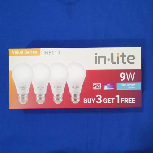 Jual INB010 9W E27 Lampu LED Bulb Paket Beli 3 Gratis 1 Value Inlite ...
