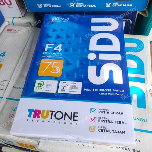Jual kertas HVS F4 folio 75 GSM SIDU (sinar dunia) harga 1 rim isi 500 ...