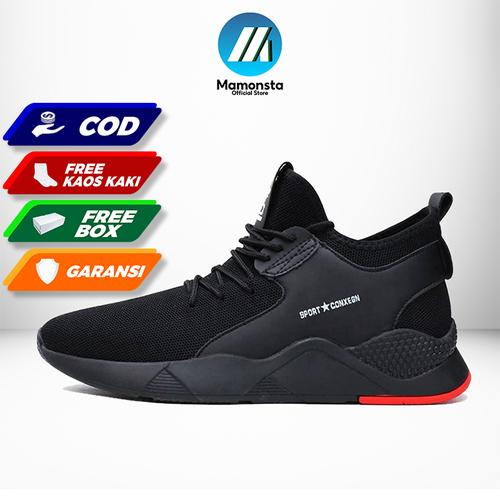 Jual SEPATU SNEAKERS KETS KET FULL BLACK HITAM POLOS SEKOLAH OLAHRAGA ...