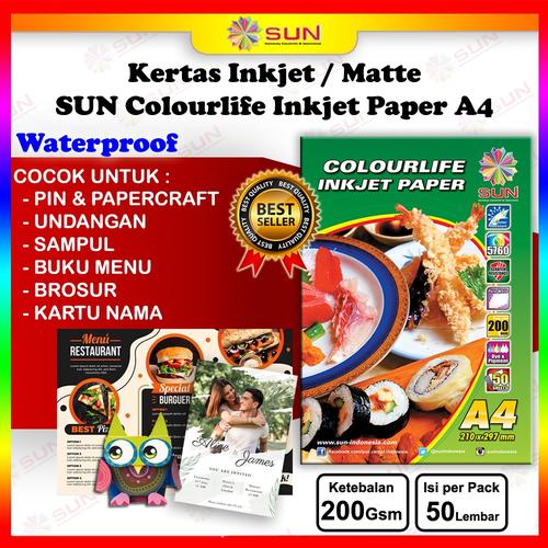 Jual SUN COLOURLIFE INKJET PAPER 110 GSM A4 - 110 Gsm, Single Side ...