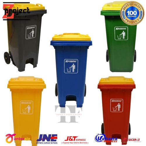 Jual krisbow tempat sampah 120 Ltr outdoor dengan roda / tong sampah ...