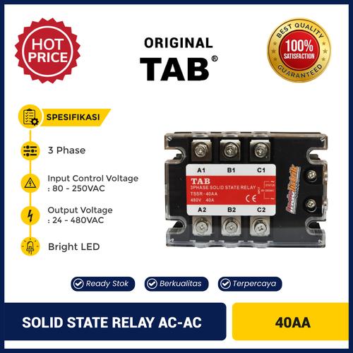 Promo Solid State Relay 3 Phase AC-AC TSSR-40AA TAB - SSR40AA - 40AA ...