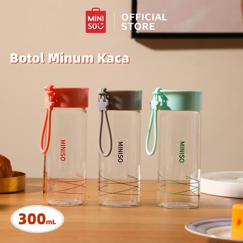 Jual MINISO Botol Minum Kaca 300ml Botol Air Minum Kecil Botol Olahraga ...