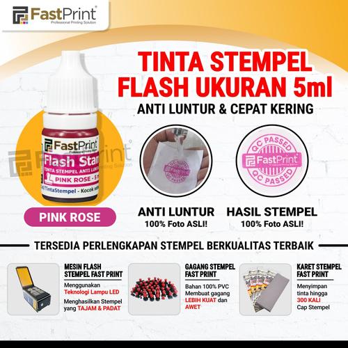 Jual Tinta stempel Flash Fast Print warna merah (Red Ink) 5ml - Merah ...