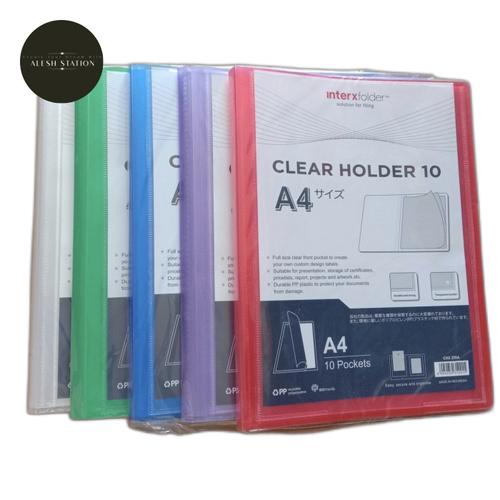 Jual Clear holder A4 10 lembar inter x folder / Display Album A4 - Biru ...
