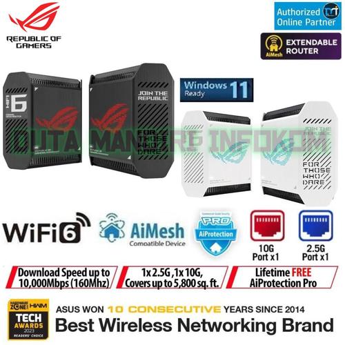 Promo ASUS ROG Rapture GT6 - Tri-Band WiFi 6 Mesh WiFi System - Black ...
