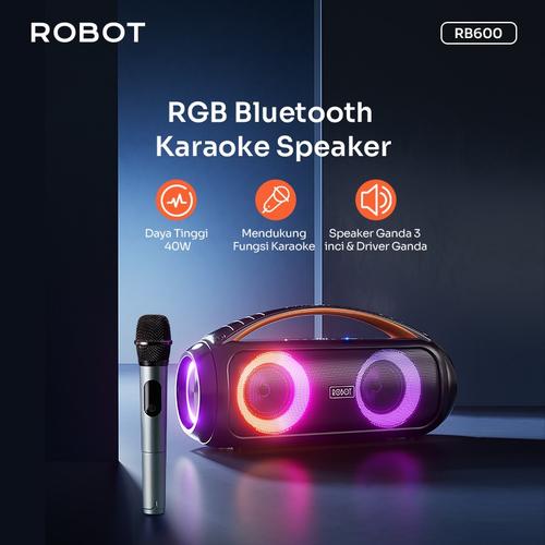 Jual ROBOT Mega Bass KARAOKE SPEAKER Wireless Mic 40W lampu RGB RB600 - Jakarta Pusat - VIVAN ...