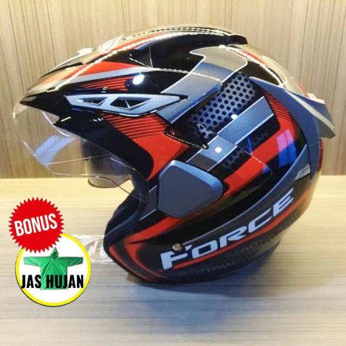 Promo Helm Helem Helmet SNI Half Face Pria Wanita Dewasa Motif Force M ...