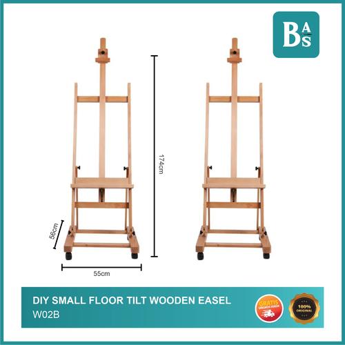 Promo DIY SMALL FLOOR TILT WOODEN EASEL W02B (Installation Not Included ...