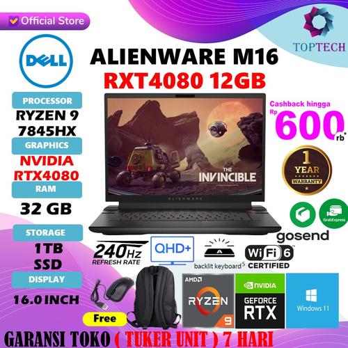 Promo DELL ALIENWARE M16 RTX4080 12GB RYZEN 9 7845HX 64GB 1TBSSD W11 16 ...