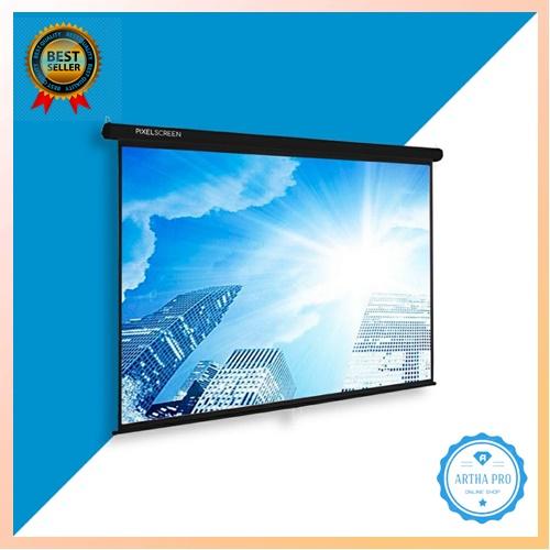 Jual Pixel screen projector manual 96" - Layar proyektor gantung wall ...