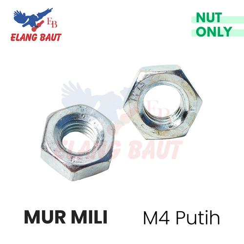 Jual Mur M4 Putih (100 Pcs) Hex Nut Only 4mm Kunci 7 - Kota Bekasi ...