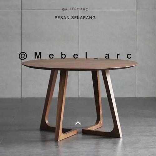 Jual meja kayu bulat/meja makan bulat/meja kayu diameter 50 - Kab ...
