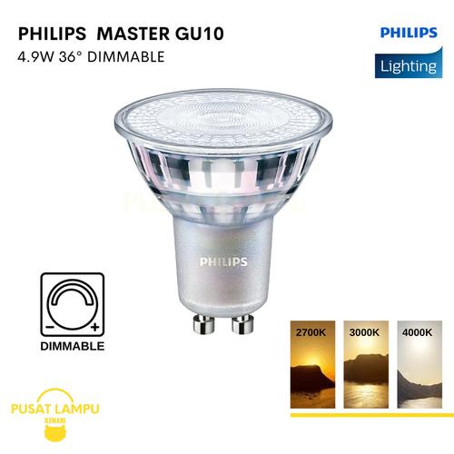 Jual PHILIPS MASTER GU10 4,9W 36Degree 220v Dimmable LED Bohlam - 2700K ...