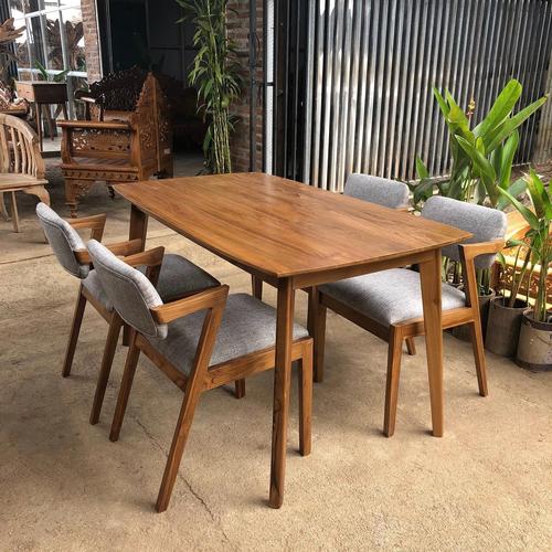 Jual SET DINING TABLE JATI - MEJA MAKAN KAYU JATI SOLID - KURSI CAFE ...