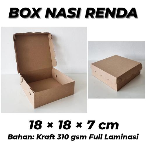 Jual BOX NASI FULL LAMINASI 18x18x7 / DUS CATERING / BOX NASI KOTAK ...