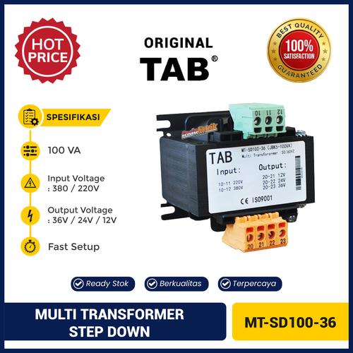 Jual Trafo Step Down MT-SD100-36 100VA TAB - Output 36V-24V-12V - Jakarta Pusat - INDOLISTRIK ...
