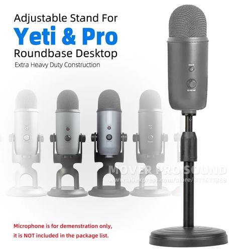 Jual stand mic Metal tabletop mic holder boom Blue Yeti Pro Roundbase ...