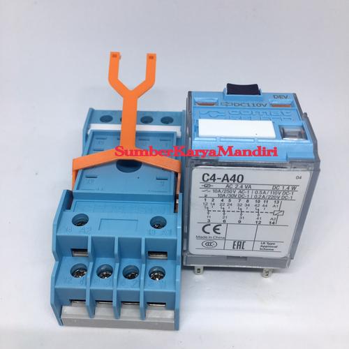 Jual Relay Comat Releco C4-A40 110VDC Komplit Socket Relay Releco S4-J ...