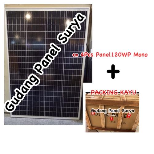 Jual 4Pcs Solar Panel Surya Solarcell 120WP Mono + Packing Kayu ...