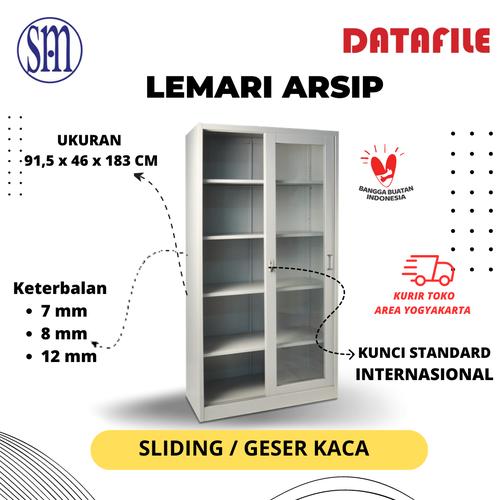 Promo Lemari Arsip Sliding 2 Pintu Besi Kaca Merk DATAFILE - DIRAKIT, 7 ...