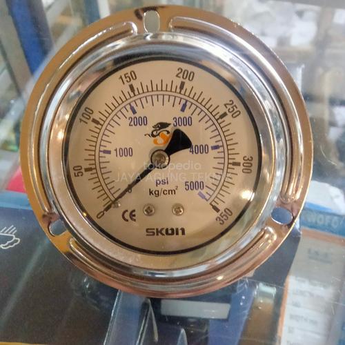 Jual PRESSURE GAUGE / MANOMETER MERK SKUN 2.5 INCH 5000 PSI / 350 BAR ...