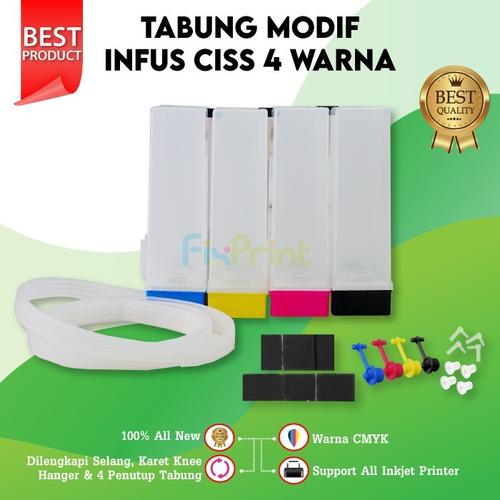 Jual Tabung Printer Infus 4 Warna 100ml Inktank Ciss Modifikasi Printer ...
