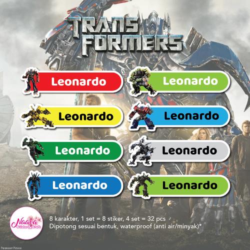 Jual STIKER LABEL BUKU CUSTOM NAMA ANAK - TRANSFORMER - KERTAS GLOSSY ...