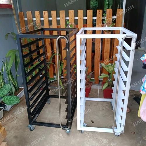 Jual Troly rak Loyang bakery 10 susun/troly rak loyang roti,donat ...